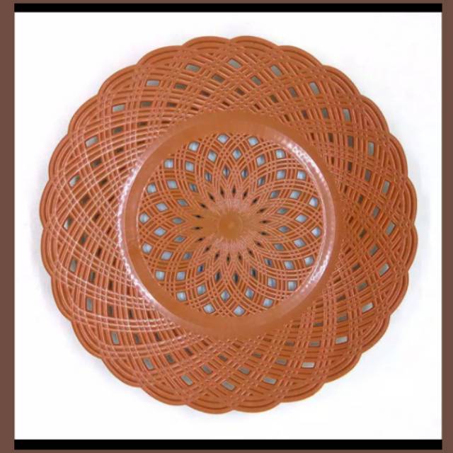PLASTIC RATTAN PLATE - CHOCOLATE - 12 PCS (CODE: PD) | Shopee Singapore
