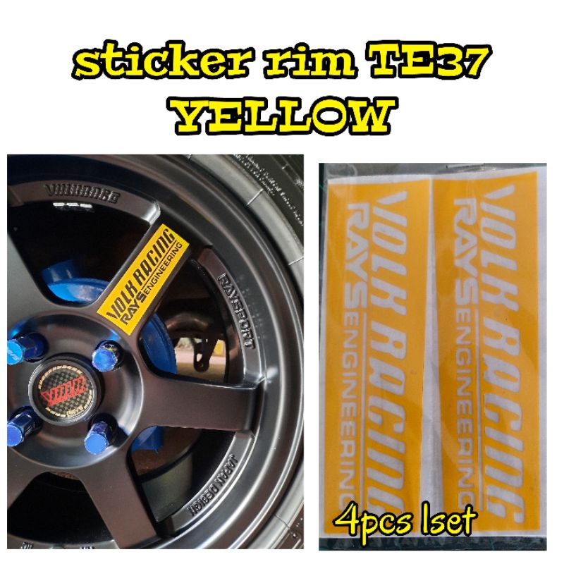 sticker Rim TE37 YELLOW/SSR/TE37 BLACK | Shopee Singapore