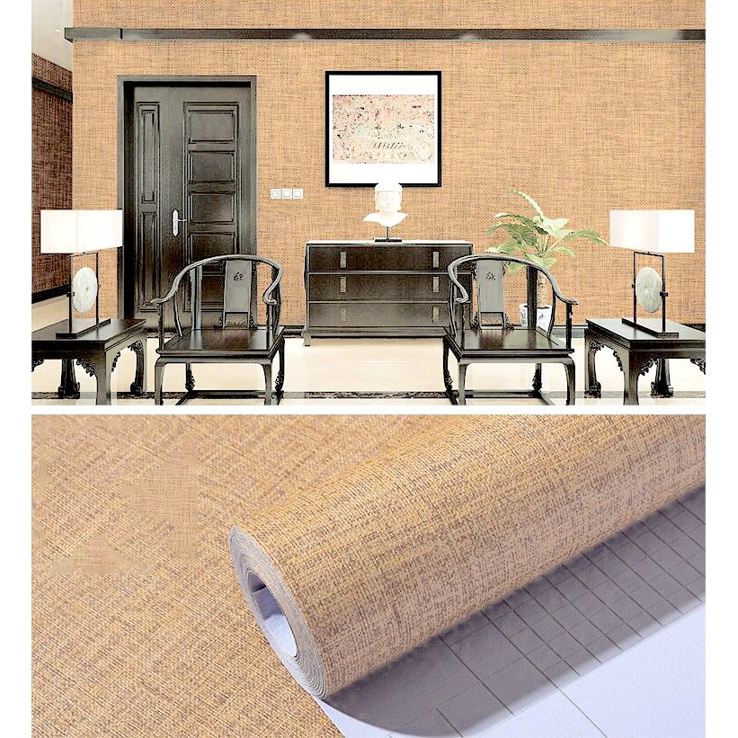 10M Pvc Self Adhesive Wallpaper Linen Pattern for Home for Bedroom ...