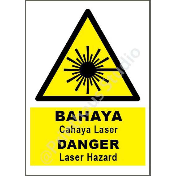 Danger Laser Hazard Sticker Bahaya Cahaya Laser Sticker 激光危险贴纸 Sign ...