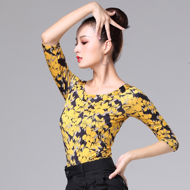 Qsuccua Latin dance clothing women's top summer dance practice clothes ...