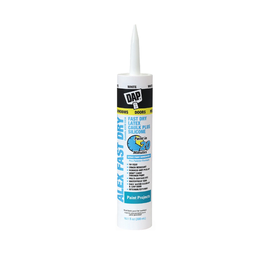 DAP Alex Plus FastDry Acrylic Latex Caulk White 162ml / 300ml | Shopee ...