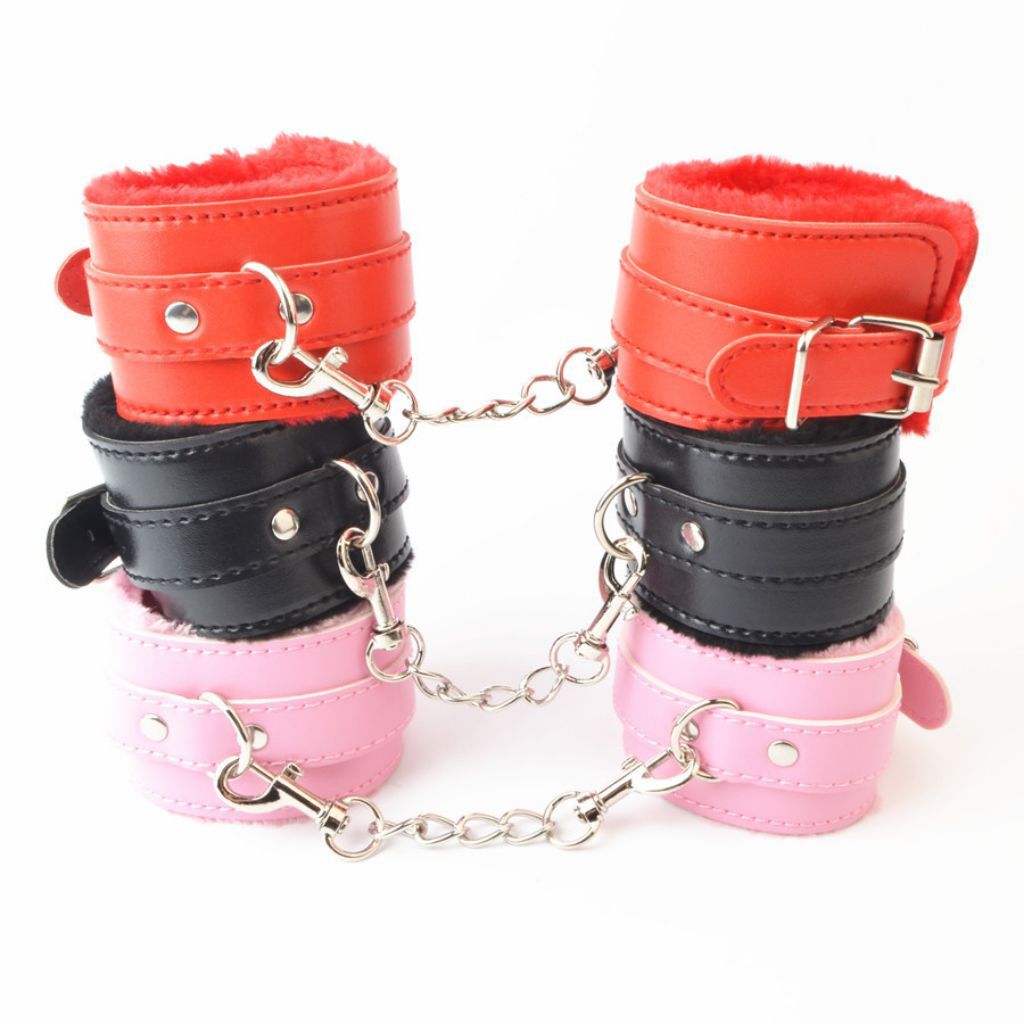 Adjustable Cosplay PU Leather Wrist Handcuffs Ankle Shackles For Men ...