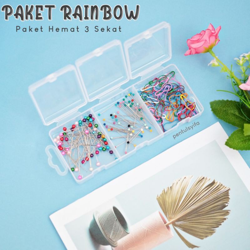 HIJAB PINS, 3-COMPANIMENT BOX PACKAGE / HIJAB PINS / RAINBOW PACKAGE ...