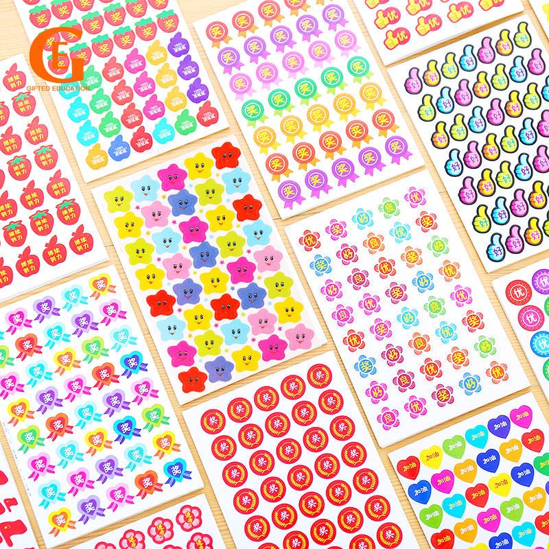 10 Sheets 400pcs Children Smile Stars Reward Sticker Decal Motivation ...