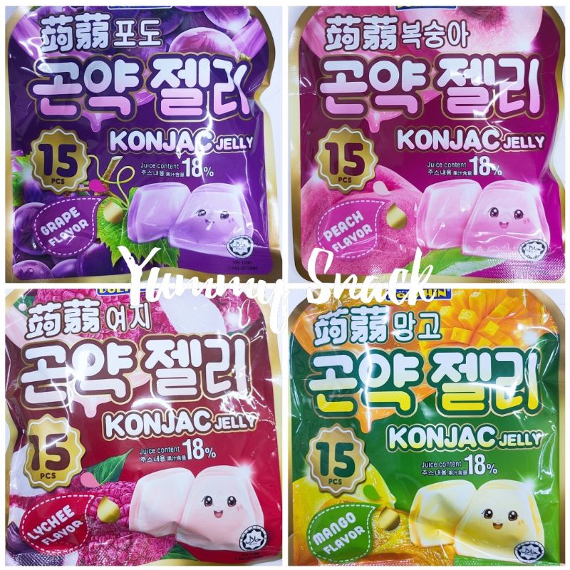 [20g x 15pkt] Captain Dolphin Konjac Jelly Natalife Yogurt Konjac Jelly Halal Lychee / Peach ...