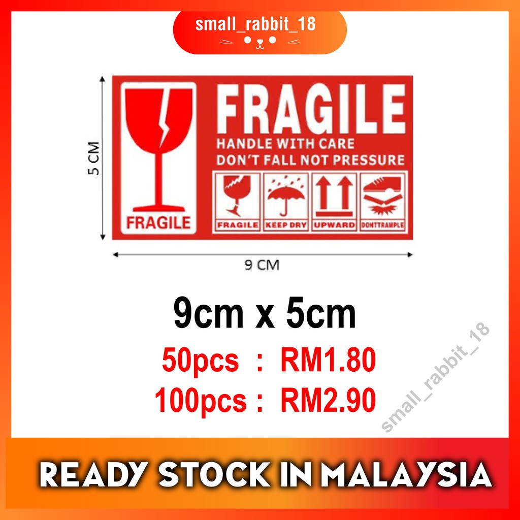 50pcs & 100pcs Fragile Sticker Handle with Care Don't Fall Not Pressure ...