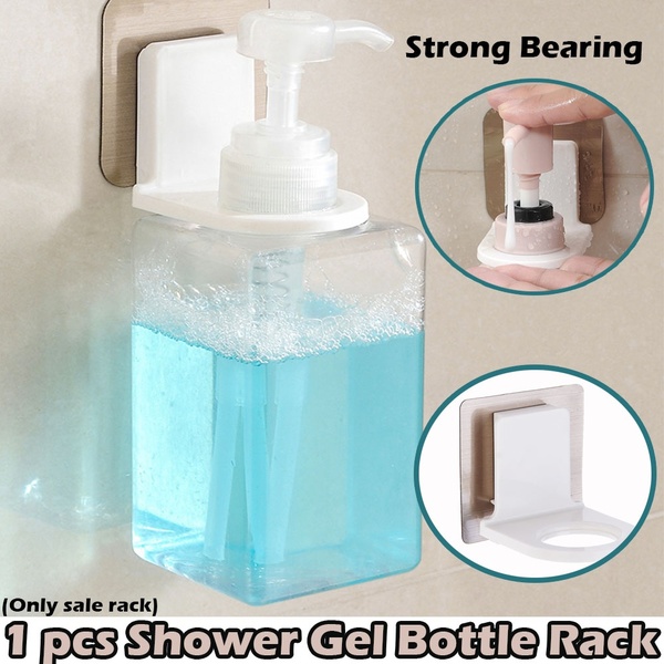 Wall Mounted Magic Sticky Shampoo Hook Shower Bottle Hanging Holder ...