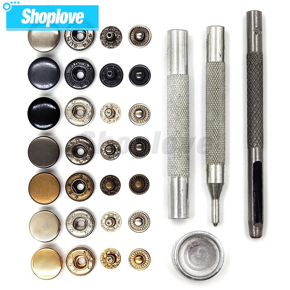 25-35 Sets 10/12.5/15/17/20mm Press Studs Snaps Fastener Clothing Coat ...