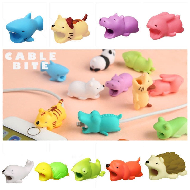 Kawaii Cable Bite Animal iphone Protector Shaped Winder Dog Bite Phone Accessory | Shopee Singapore