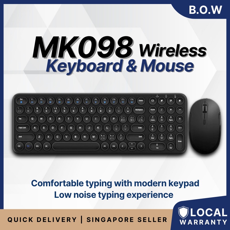 Bow MK098 Low noise 2.4Ghz Wireless Keyboard and Mouse , plug and play ...