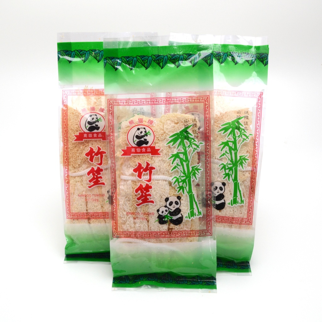 Herbal Care Bamboo Fungus 熊猫牌竹笙 (100g) Bamboo Mushroom Bamboo Pith 竹荪 ...