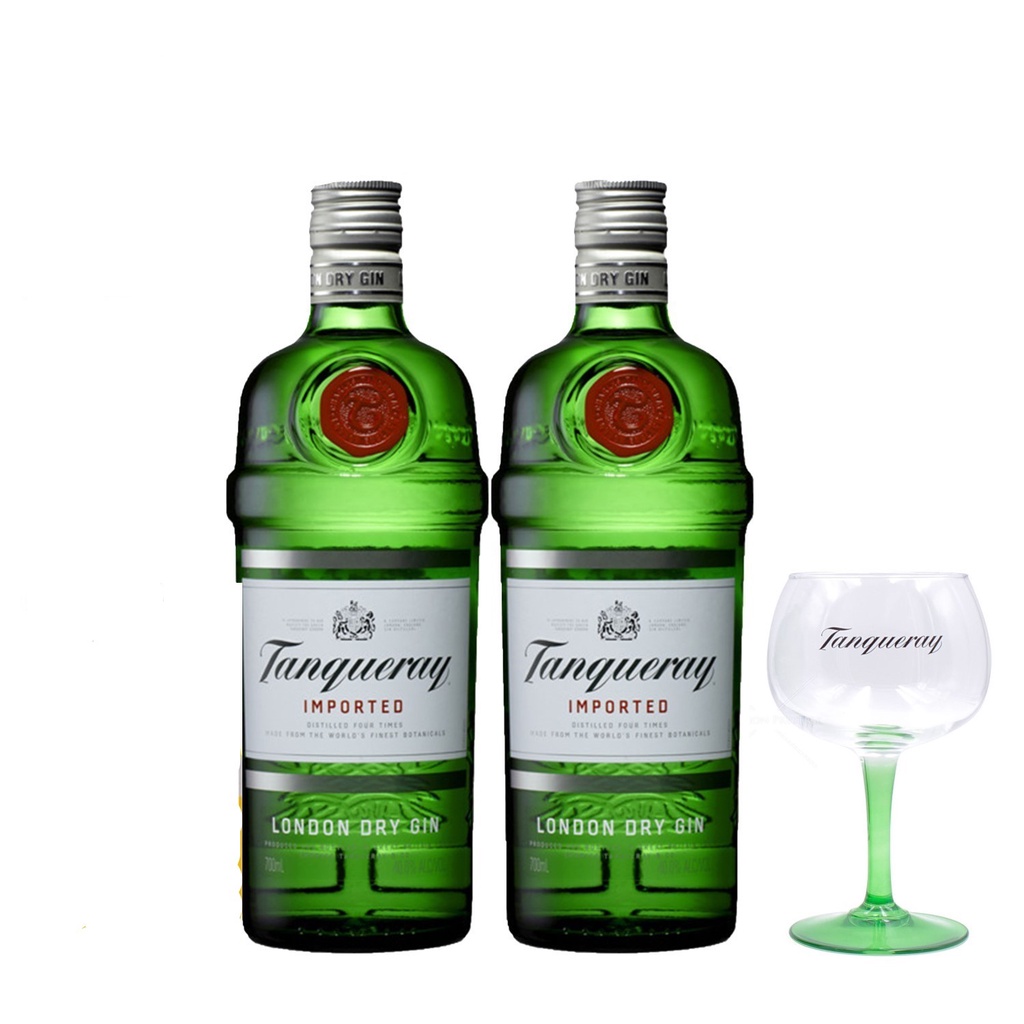 Tanqueray London Dry Gin ( 700ml X 2 Bottles ) + ( Free 1 Glass ...