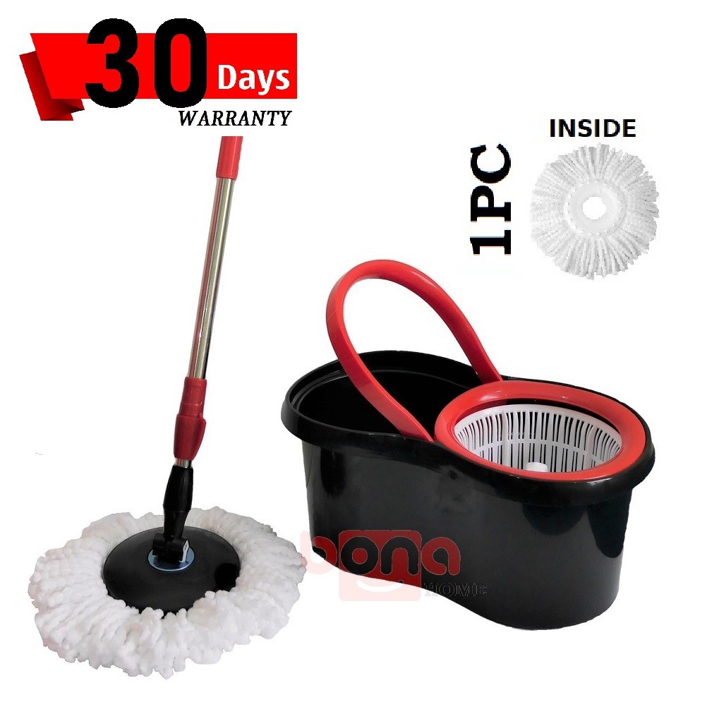 Easy Spin Mop Spinner Microfiber Mop Cloth Floor Mop Lantai 5L Mop Pail ...