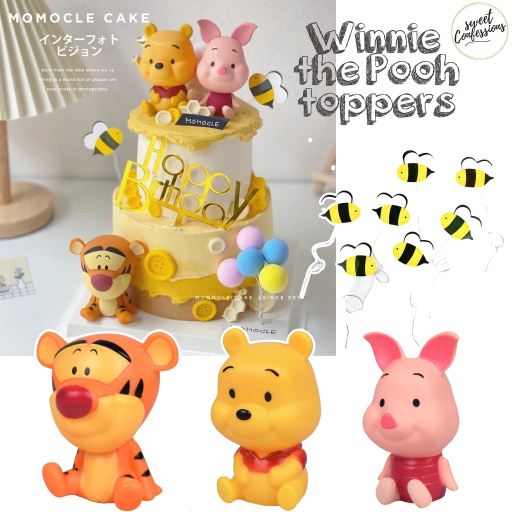 Winnie the Pooh toy figurine cake topper piglet tigger cake decoration ...