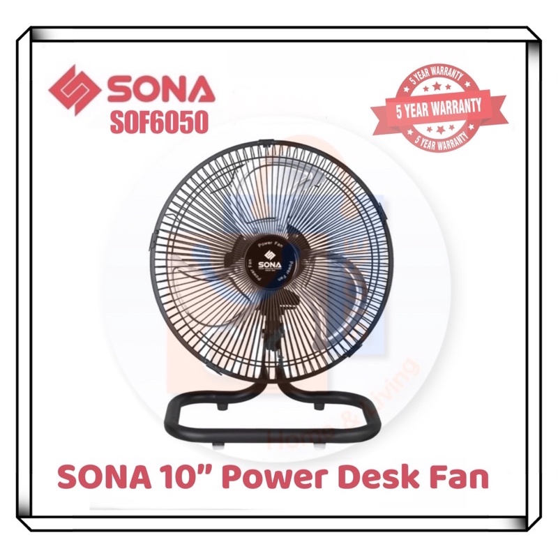 SONA 10” Power Desk Fan SOF6050 | SOF6050 (5 Years Warranty on Motor ...