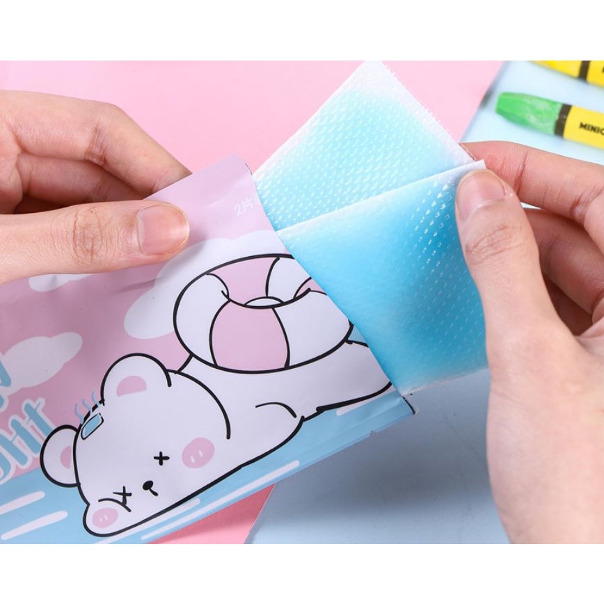 Cooling Gel Patch 2pcs Kids Children Adult Fever Pad Heat Relieve Ice ...