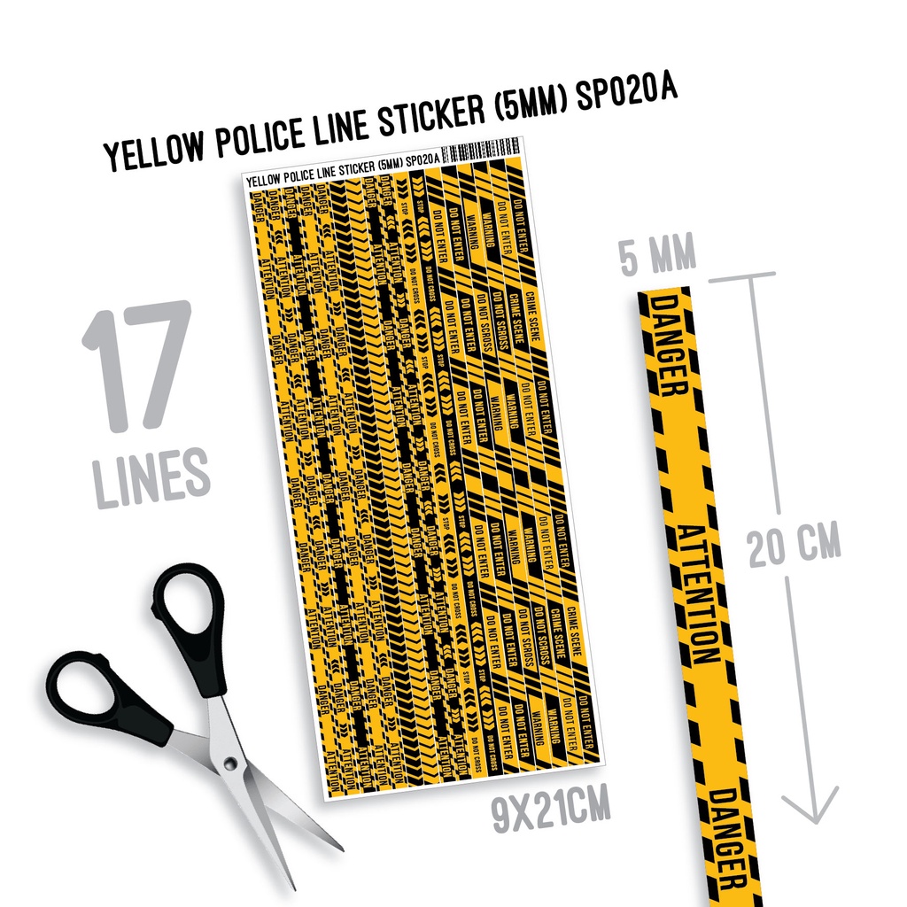 Waterproof Laminated Police Line Sticker Plano 5mm Wide Police Line ...