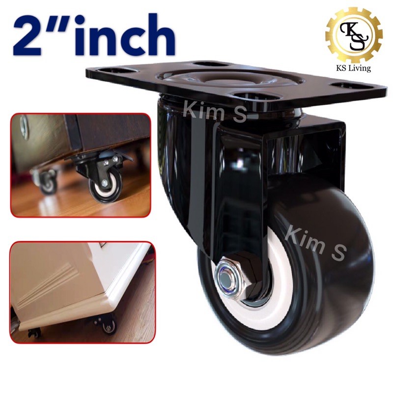 Kim.S 50mm (2”inch)PU Caster Castor Swivel & Fix & Brake Caster Wheel ...