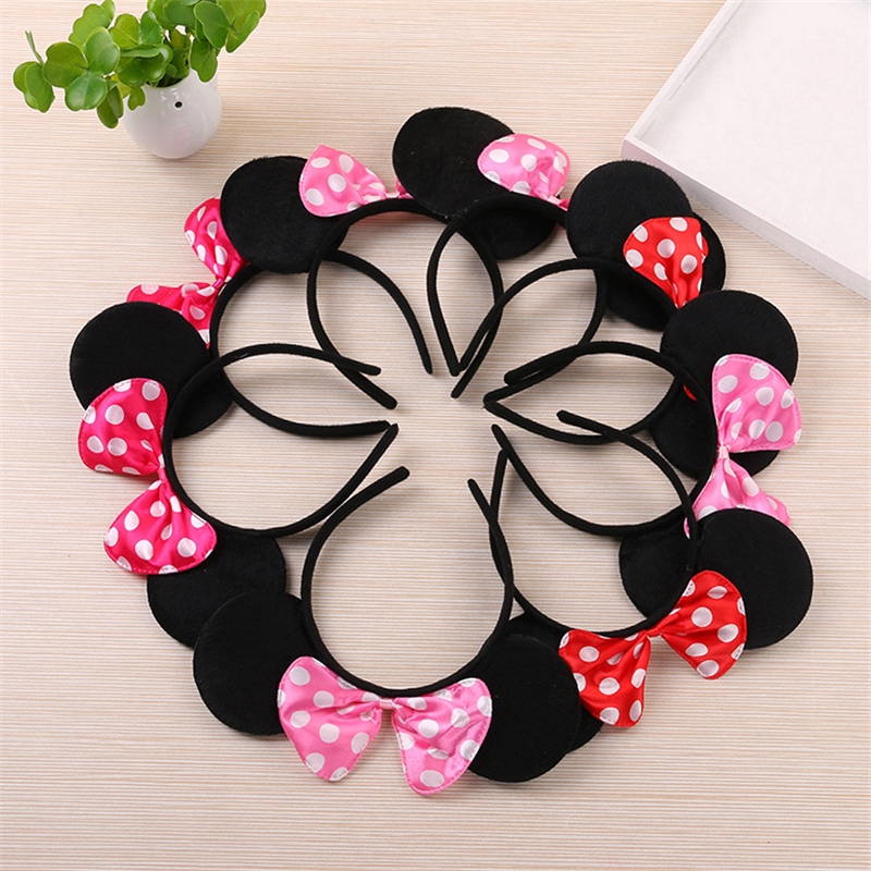Disney Toys Minnie Mouse Headdress Plush Mickey Head Ears Girls Hair ...