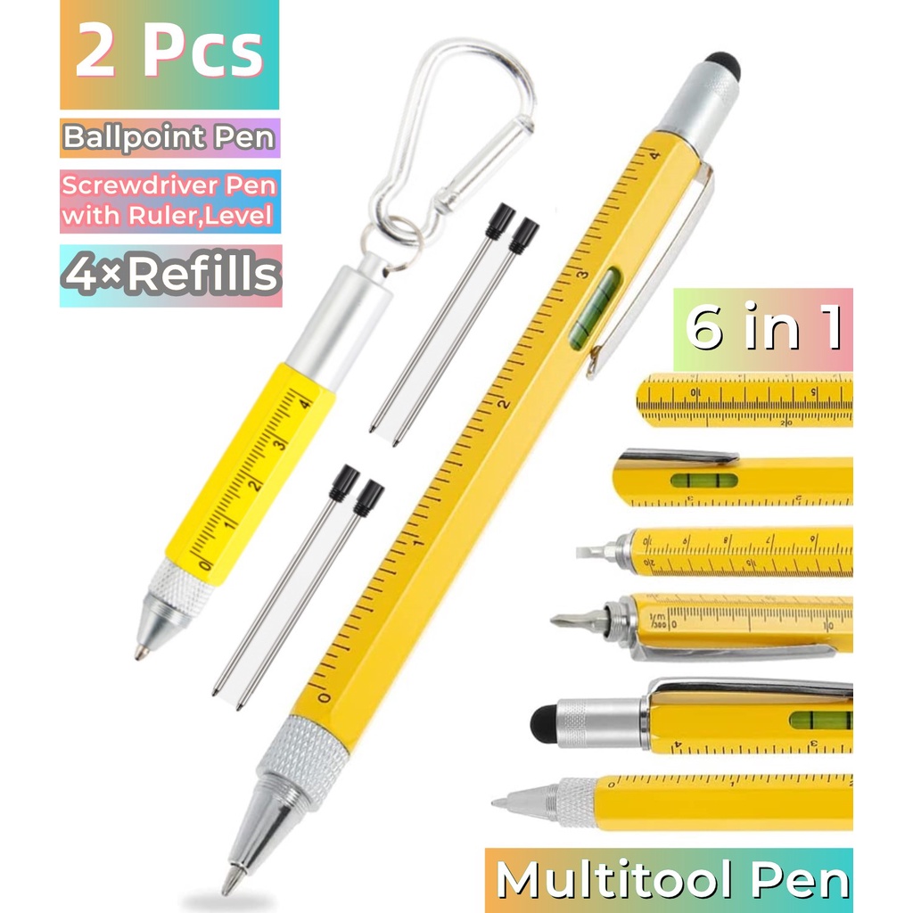 6 in 1Multitool Pen Construction Tools,Pen Tool Gadget for Men Women ...