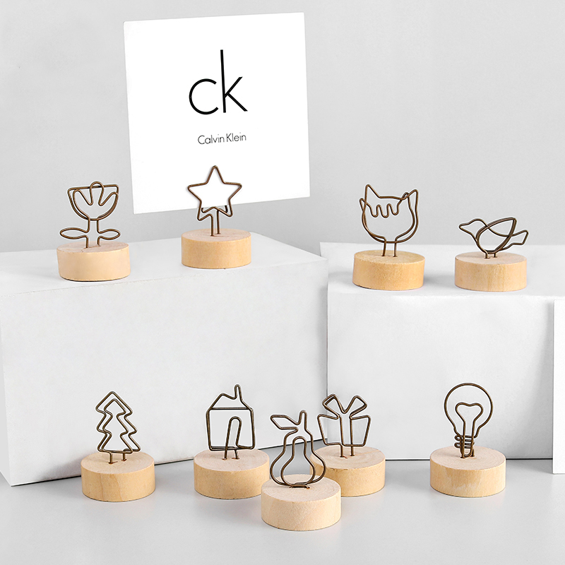 Cute Wooden Metal Clip Desktop DIY Photo Holder | Shopee Singapore