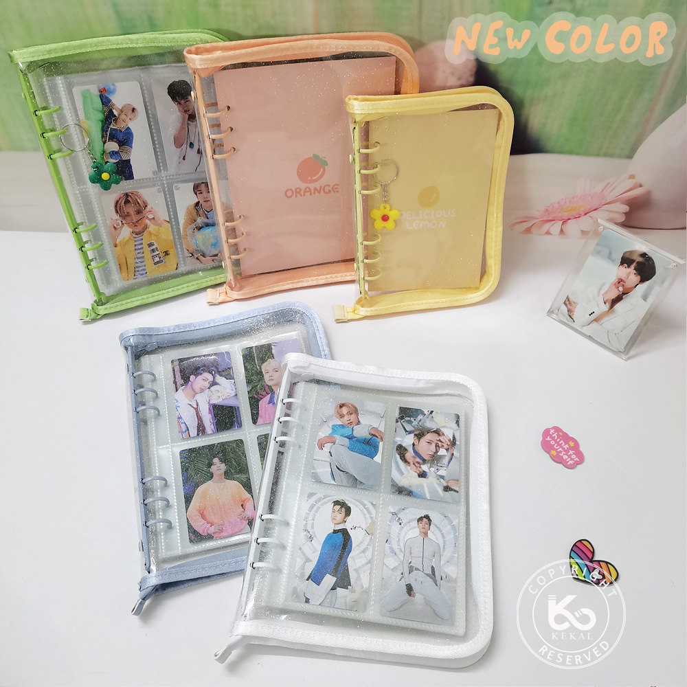 【A5 A6 Zipper Binder】Korean Ins Glittering Transparent Zipper Binder K ...