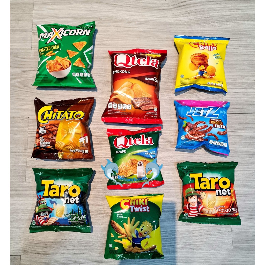 Chitato, Jetz, Cheetos, Chiki Balls, Lays, Oops, Qtela, Taro, Chuba ...