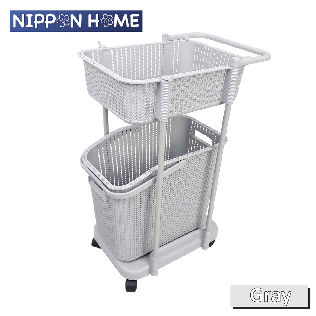 [Household] Space Saving Multi-Purpose 2 Tier Laundry Basket with ...