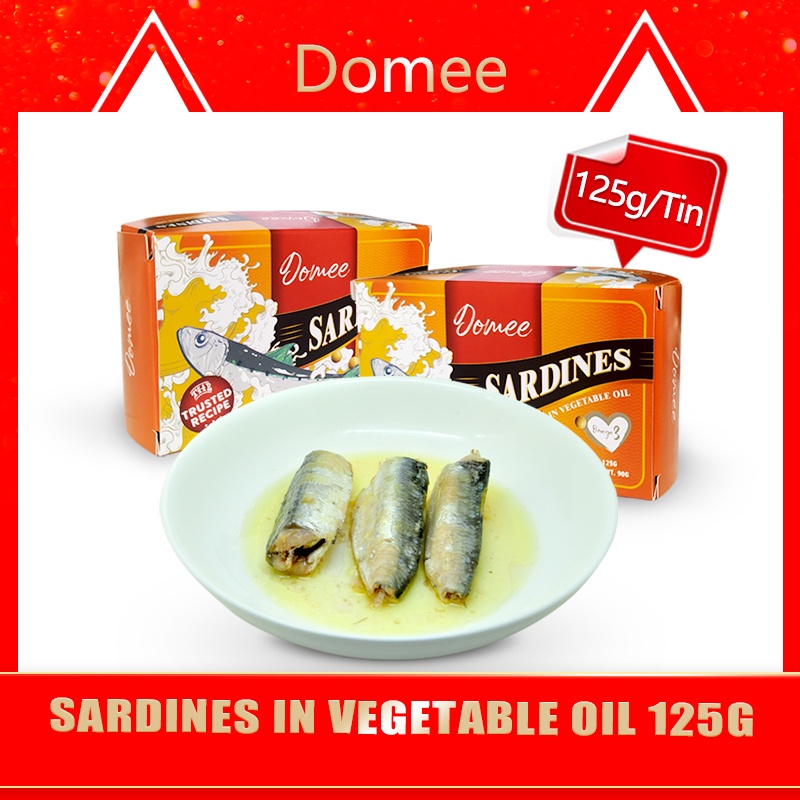 Domee Canned Sardines in Vegetable Oil 125g/Tin[Bundle of 2Tins/3Tins ...