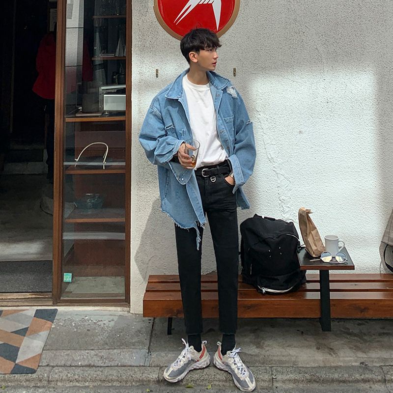 Korea ins Selected Goods Store Retro Washed Old Destruction Denim ...