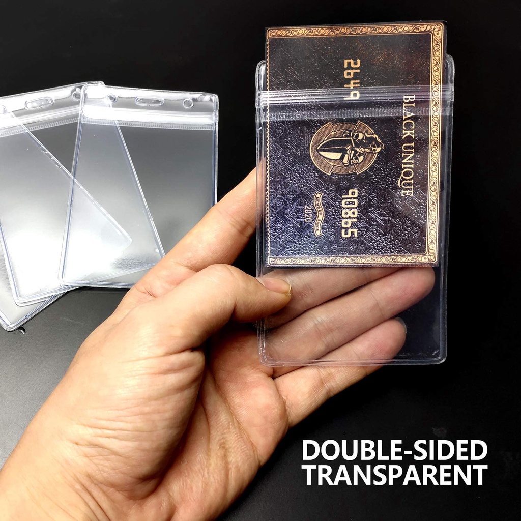 10Pcs Transparent PVC Plastic Waterproof Vertical ID Card Badge Holder ...
