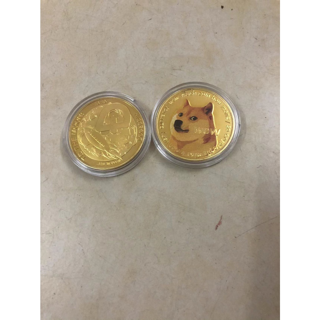 Physical Coin BTC/DOGE/ETH Coin Bitcoin Gold/Silver Plated Display ...