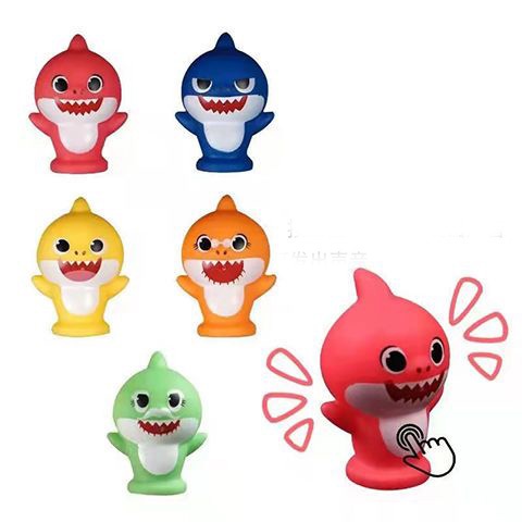 Baby Bath Toys 5Pcs Shark Family Finger Puppet Set Water Spray Baby ...