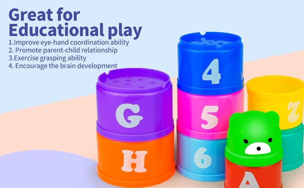 Stacking Cups Toys, Baby Toys 6 to 12 Months, Fun Sensory & Sorting ...