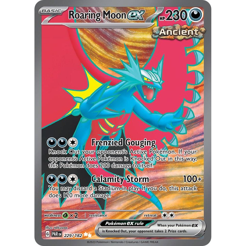 Pokemon Card Roaring Moon ex - 229/182 - SV04: Paradox Rift (PAR ...