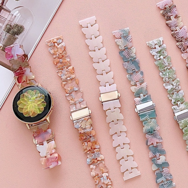 20mm 22mm Eleganty Butterfly Resin Strap For Samsung Galaxy Watch 7 ...