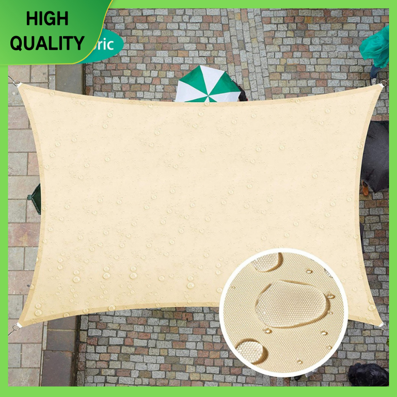 420D Sun Shade Sail Rectangle Waterproof Polyester Canopy 95% UV ...