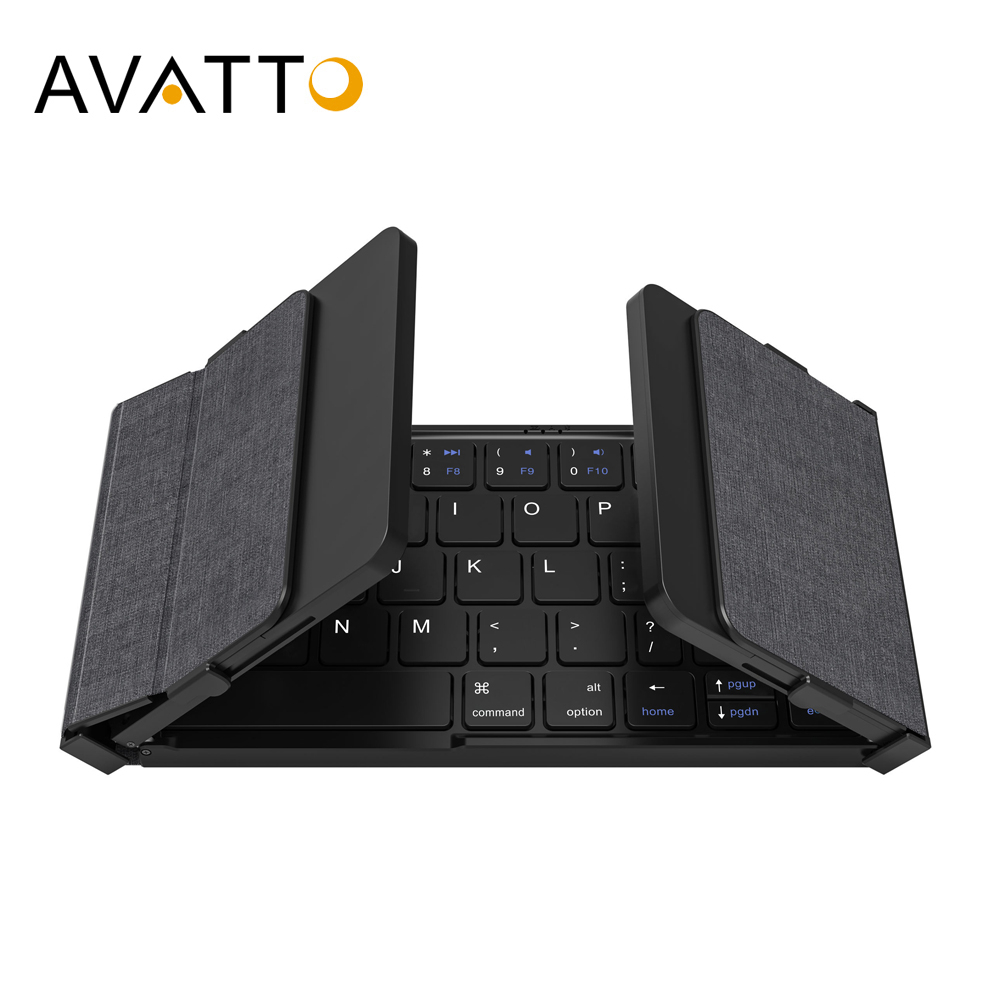 AVATTO Keyboard Bluetooth Lipat Mini Portabel Keyboard Lipat Nirkabel ...