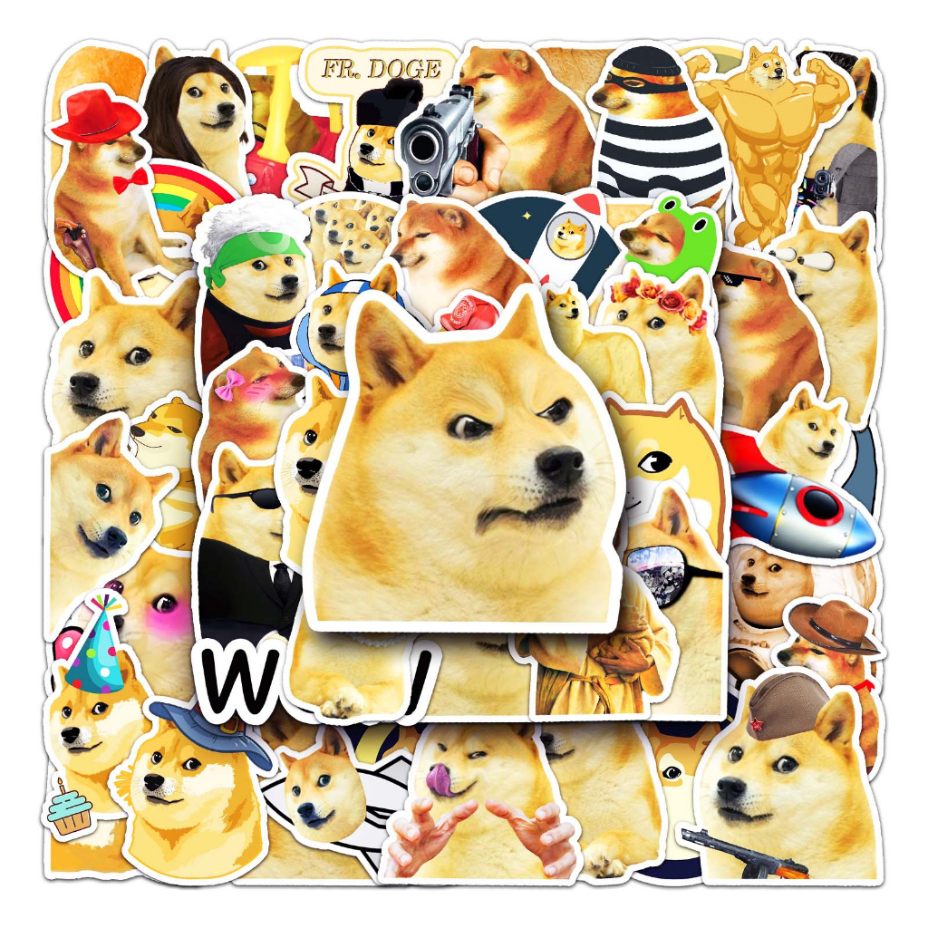 50 Piece Funny Doge Stickers Waterproof DIY For Phones Laptop Car ...