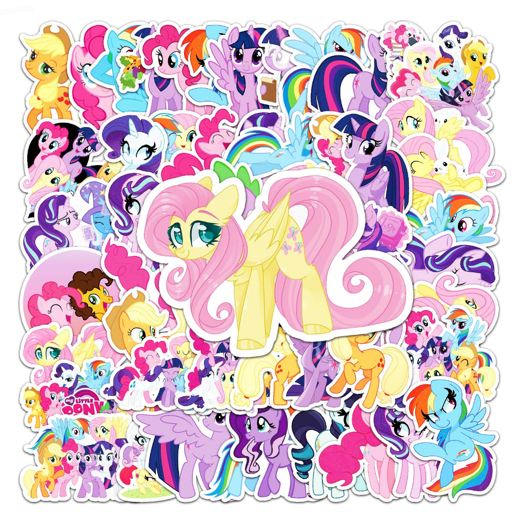 50 Piece Funny My Little Pony DIY Creative Motor Stickers Car Stickers ...