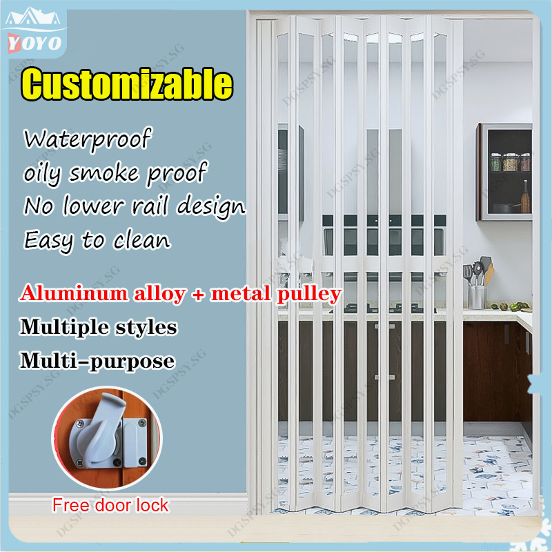 PVC free installation folding door free perforation kitchen living room ...