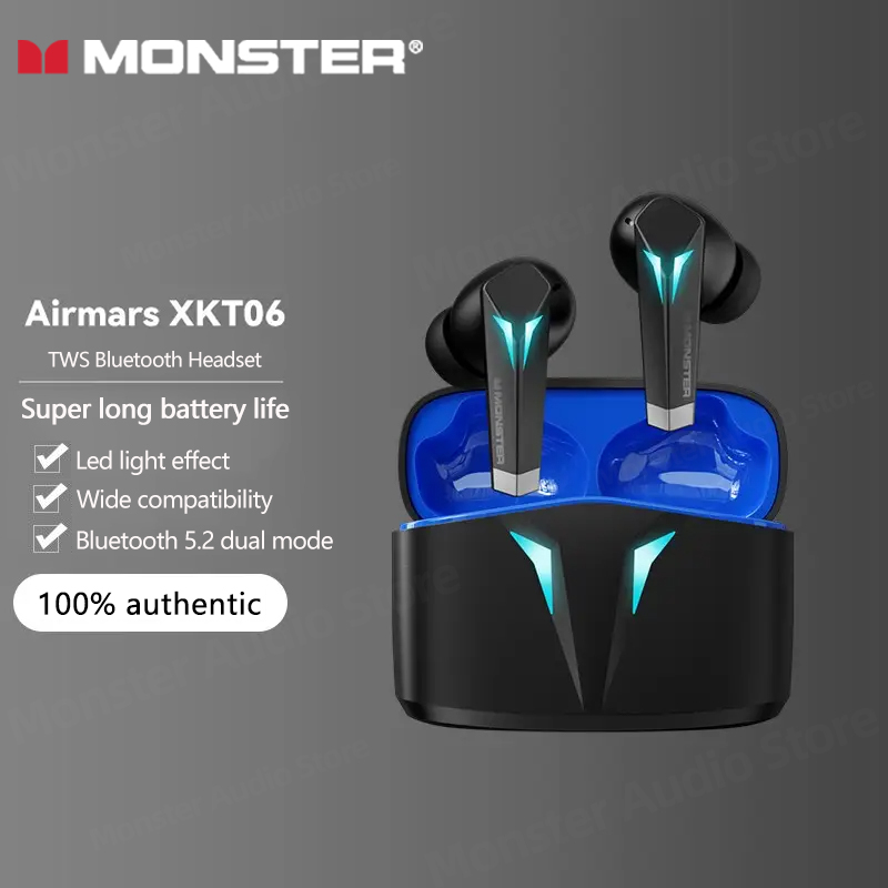 Monster XKT06 Bluetooth Earphone Wireless Earphone Gaming HIFI Sound ...