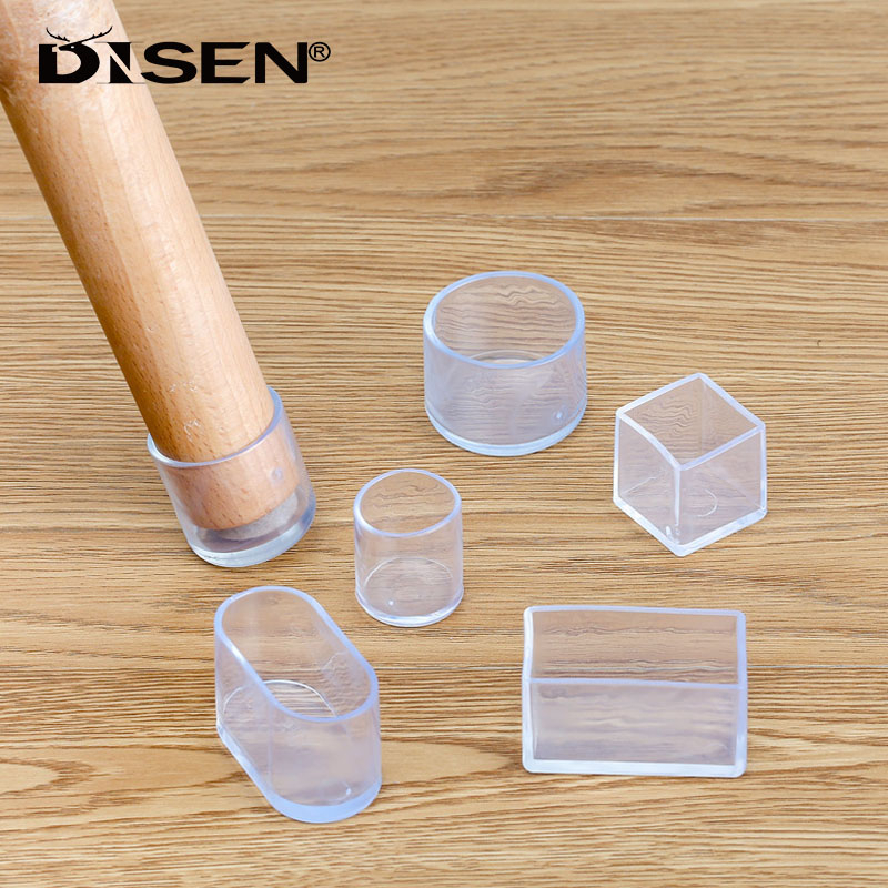 10Pcs Transparent Table and Chair Leg Feet Pad Caps PVC Round and ...