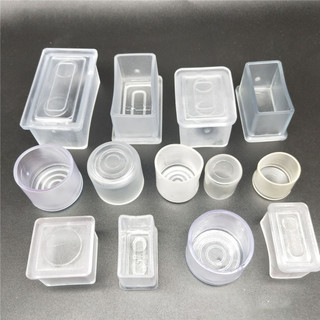 10Pcs Transparent Table and Chair Leg Feet Pad Caps PVC Round and ...