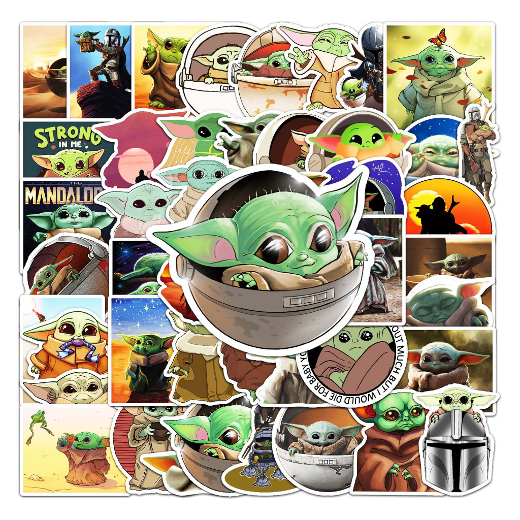 50 Piece Funny Baby Yoda Stickers Waterproof DIY For Phones Laptop Car ...