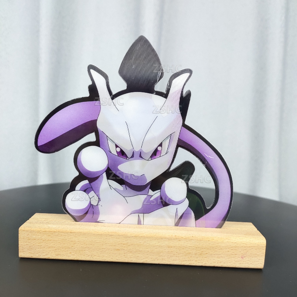 Pokemon Mewtwo Motion Sticker Anime Lenticular Refrigerator Sticker ...