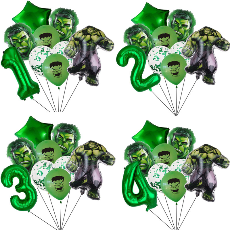 9pcs Superhero Hulk Theme Party Decoration Balloons Birthday Party ...