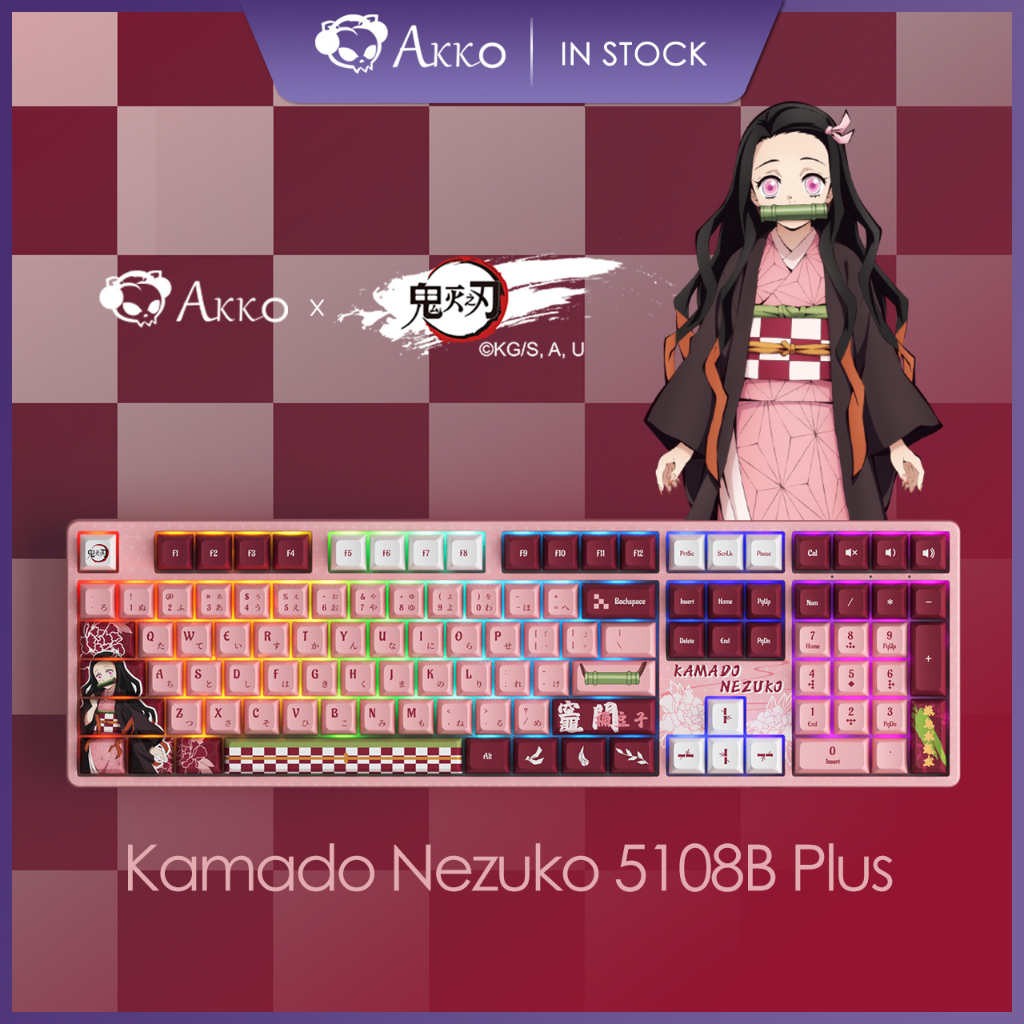 Akko x Demon Slayer Nezuko 5108B Plus RGB Wireless Mechanical Gaming ...