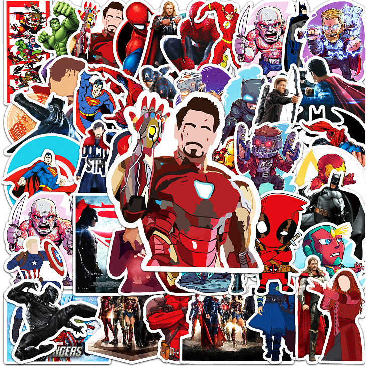 50 Piece Funny Marvel Superhero Ironman Stickers Waterproof For DIY ...